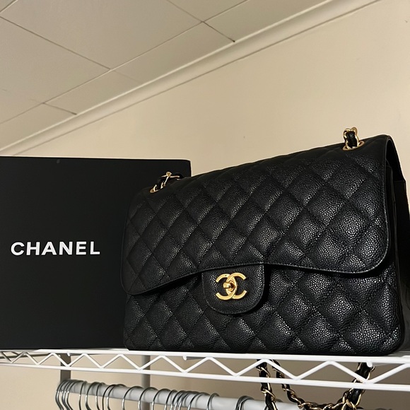 CHANEL | Bags | Original Chanel Classic Flap Caviar Gold Hardware 222 ...